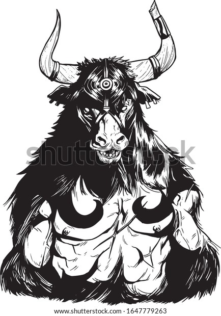 Minotaur Fabulous Mythical Creature Half Man Stock Vector (Royalty Free ...