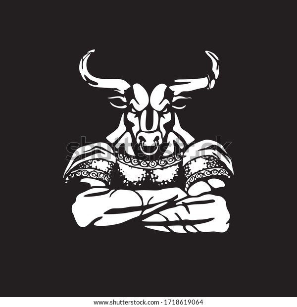 Minotaur Mythical Fabulous Creature Ancient Greek Stock Vector (Royalty ...