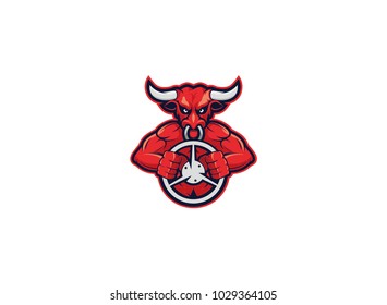 Minotaur On White Background Vector Illustration Stock Vector (Royalty ...