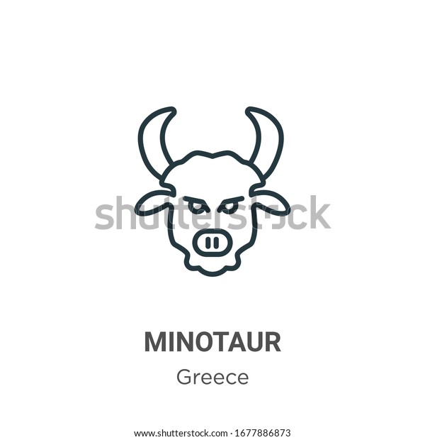 Minotaur Outline Vector Icon Thin Line Stock Vector (Royalty Free ...