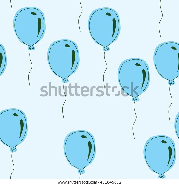 Mint Blue Cute Balloons Holiday Vector Stock Vector (Royalty Free ...