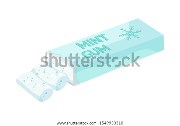 「Mint Flavor Chewing Gum Flat Vector」のベクター画像素材（ロイヤリティフリー） 1549930310