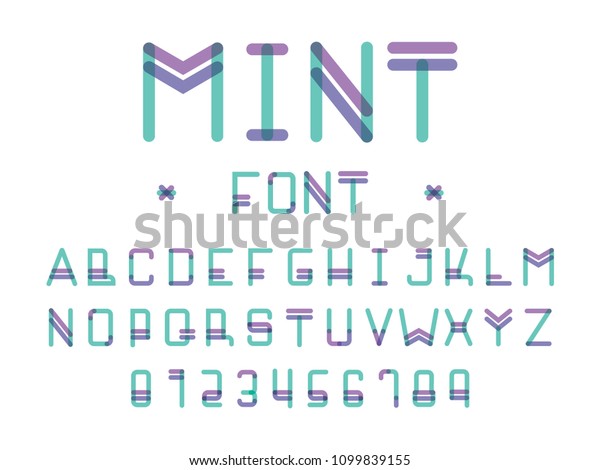 「Mint Font Vector Alphabet Letters Numbers」のベクター画像素材（ロイヤリティフリー ...