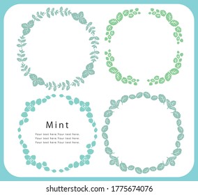 Mint Leaves Frame Composition Set Vector Stock Vector (Royalty Free ...