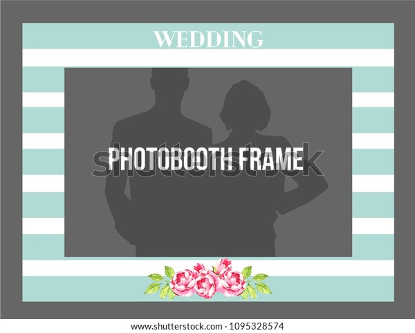 Mint White Stripes Photobooth Frame Pink Stock Vector (Royalty Free ...