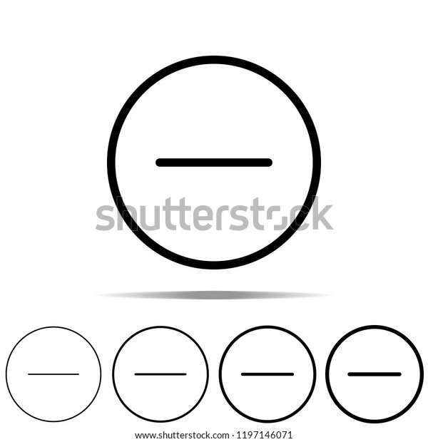 Minus Icon Different Shapes Thickness Simple Stock Vector (Royalty Free ...