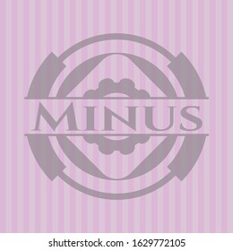 Minus Pink Emblem Retro Vector Illustration Stock Vector (Royalty Free ...
