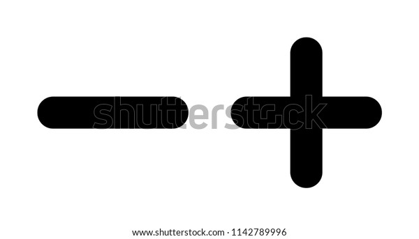 Minus Plus Sign Pictograms Negative Positive Stock Vector (Royalty Free ...