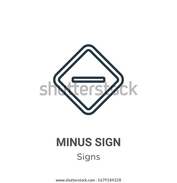 Minus Sign Outline Vector Icon Thin Stock Vector (Royalty Free ...