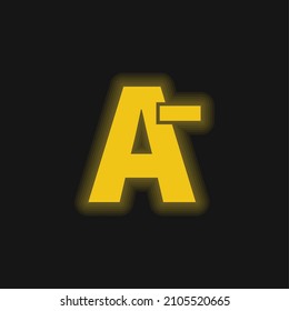 Minus Test Symbol Yellow Glowing Neon Stock Vector (Royalty Free ...