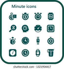 Minute Icon Set 16 Filled Minute Stock Vector (Royalty Free) 1321904417