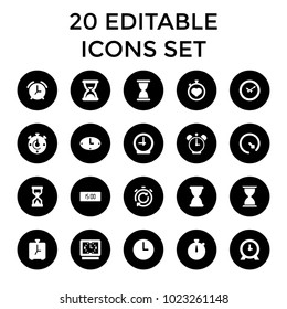 Minute Icons Set 20 Editable Filled Stock Vector (Royalty Free) 1023261148