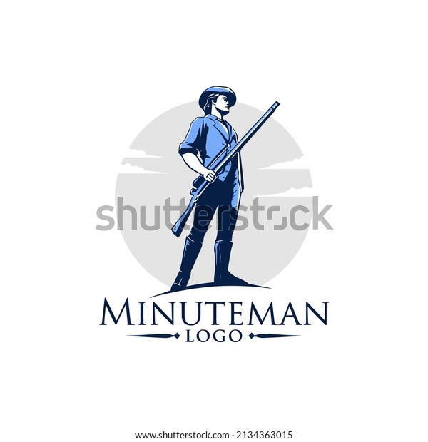 Minuteman Fighter Standing While Holding Old Stock Vector (Royalty Free ...