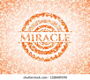 Miracle Abstract Orange Mosaic Emblem Background Stock Vector (Royalty ...