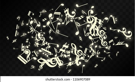 Miracle Musical Notes On Black Background Stock Vector (Royalty Free ...