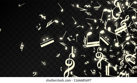 Magic Musical Notes On Black Background Stock Vector (Royalty Free ...
