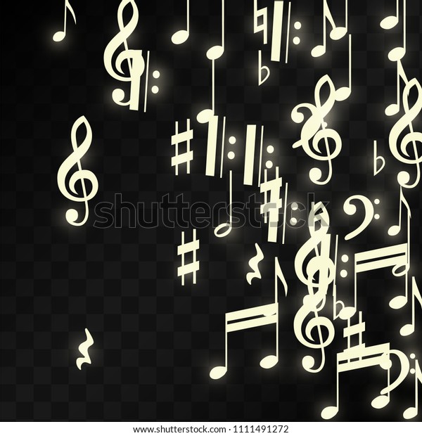 Miracle Musical Notes On Black Background Stock Vector (Royalty Free ...