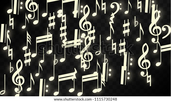 Miracle Musical Notes On Black Background Stock Vector (Royalty Free ...