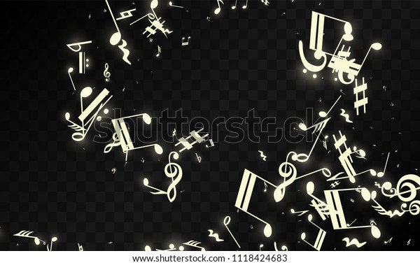 Miracle Musical Notes On Black Background Stock Vector (Royalty Free ...