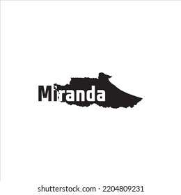 Miranda Map Black Lettering Design On Stock Vector (Royalty Free ...