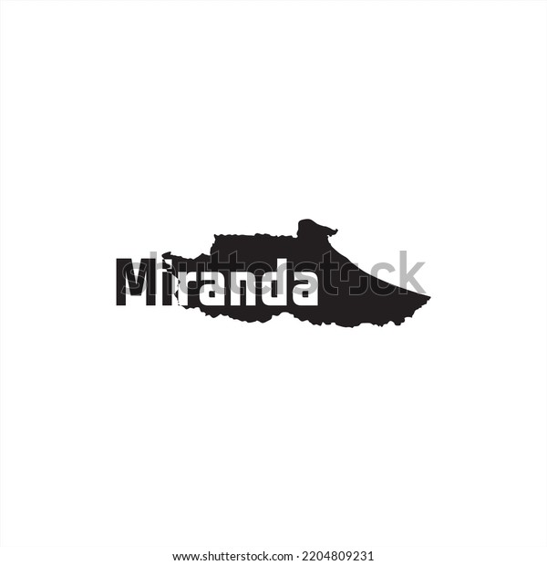 Miranda Map Black Lettering Design On Stock Vector (Royalty Free ...