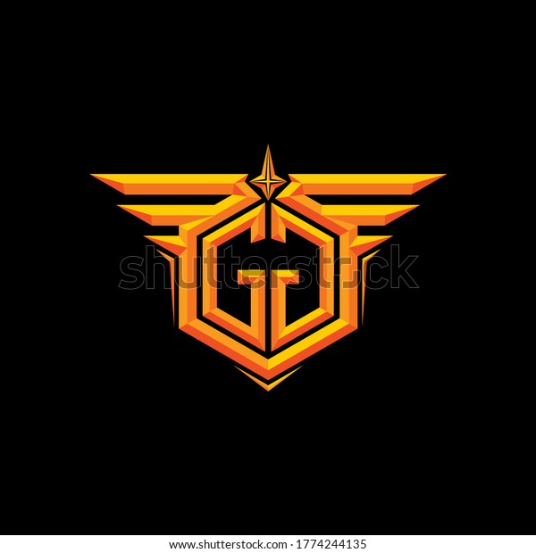 Mirrored Letter G Wing Frame 3d Stock Vector (Royalty Free) 1774244135 ...