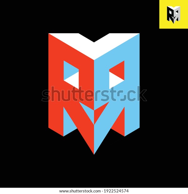 Mirrored Twin Letter R Monogram Logo Stock Vector (Royalty Free ...