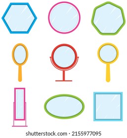 Mirrors Set Realistic Mirrors Isolated On Stock Vector (Royalty Free ...