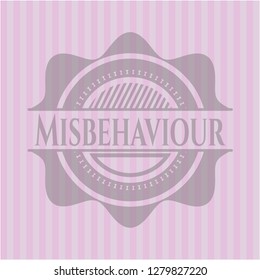 Misbehaviour Badge Pink Background Stock Vector (Royalty Free ...