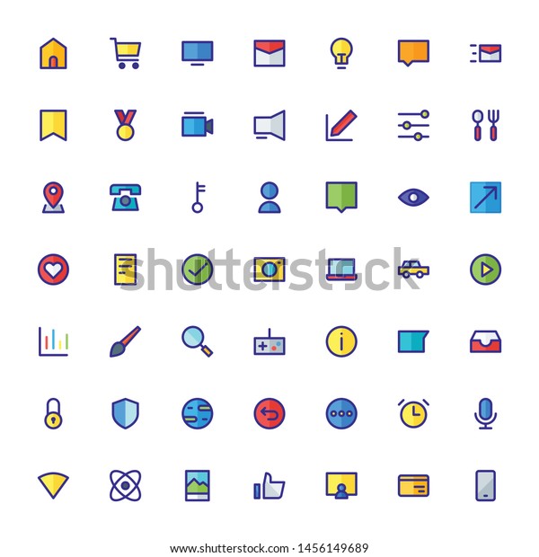 Miscellaneous Icon Set Filled Outline 32 Stock Vector (Royalty Free ...
