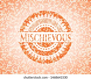 Mischievous Abstract Emblem Orange Mosaic Background Stock Vector ...