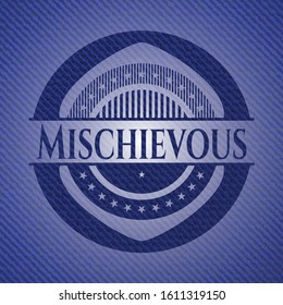 Mischievous Emblem Denim High Quality Background Stock Vector (Royalty ...