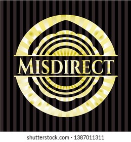 Misdirect Gold Emblem Badge Vector Illustration Stock Vector (Royalty ...