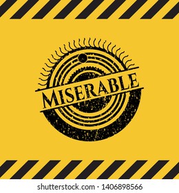 Miserable Grunge Black Emblem Yellow Background Stock Vector (Royalty ...