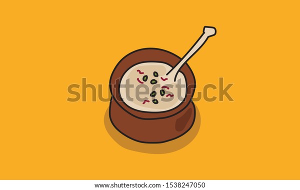 Mishti Doi Indian Dessert Vector Hand Stock Vector (Royalty Free ...