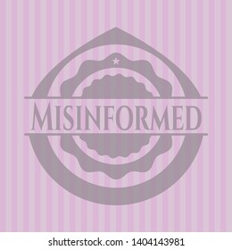 Misinformed Pink Emblem Vintage Vector Illustration Stock Vector ...