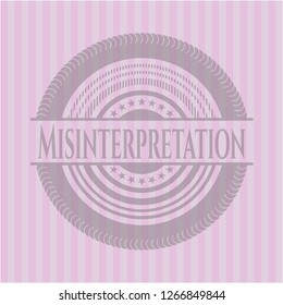 Misinterpretation Pink Emblem Retro Stock Vector (Royalty Free ...