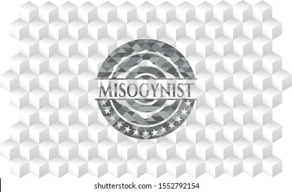 Misogynist Grey Emblem Cube White Background Stock Vector (Royalty Free ...