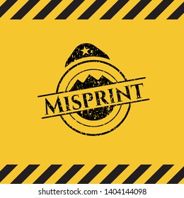 Misprint Inside Warning Sign Black Grunge Stock Vector (Royalty Free ...