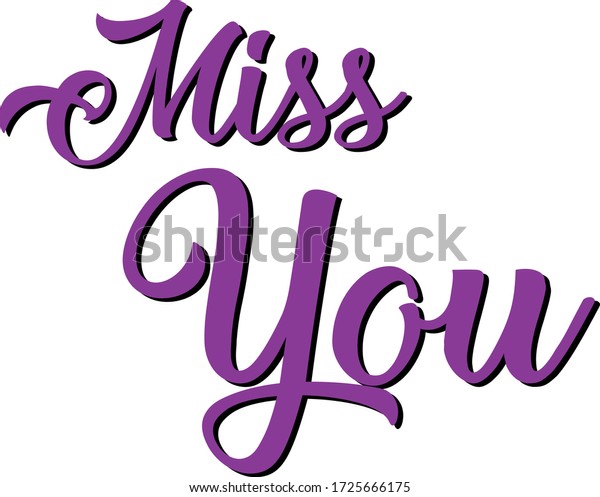 Miss You Design Suitable Fabric Print Stock Vector (Royalty Free ...