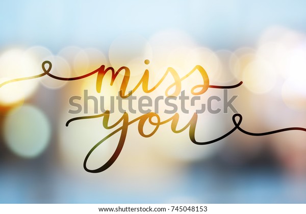 Miss You Lettering Vector Card Handwritten: vector de stock (libre de ...