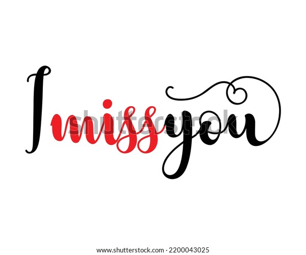 Miss You Letters Vector Elements Design Stock Vector (Royalty Free ...