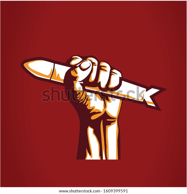 Missile Hand War Sign Concept Protest Stock Vector (Royalty Free ...