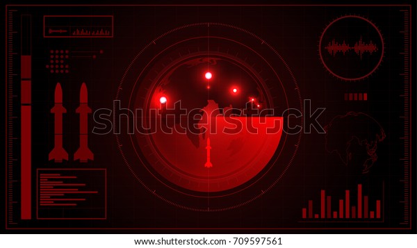 Missile Nuclear Radar Screen Display Vector Stock Vector (Royalty Free ...