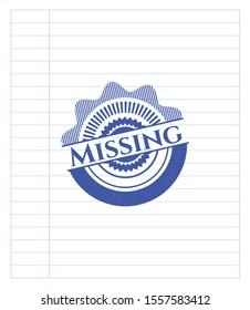 Missing Drawn Pen Blue Ink Vector Stock Vector (Royalty Free ...