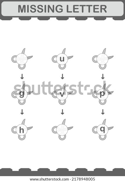 Missing Letter Scissor Worksheet Kids 库存矢量图（免版税）2178948005 | Shutterstock