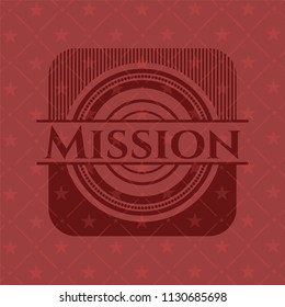 Mission Badge Red Background Stock Vector (Royalty Free) 1130685698 ...