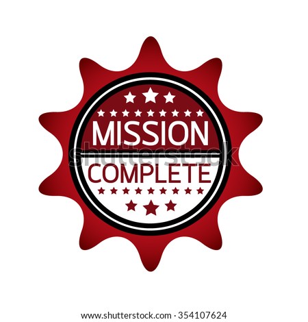 Mission Complete Icon On Flat Design 스톡 벡터(사용료 없음) 354107624 - Shutterstock