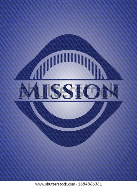 Mission Emblem Denim High Quality Background Stock Vector (Royalty Free ...