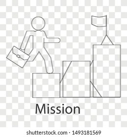 Mission Icon On Transparency Background Line Stock Vector (Royalty Free ...